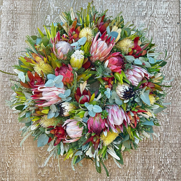 Anuhea Mixed Protea Wreath – Anuhea Flowers
