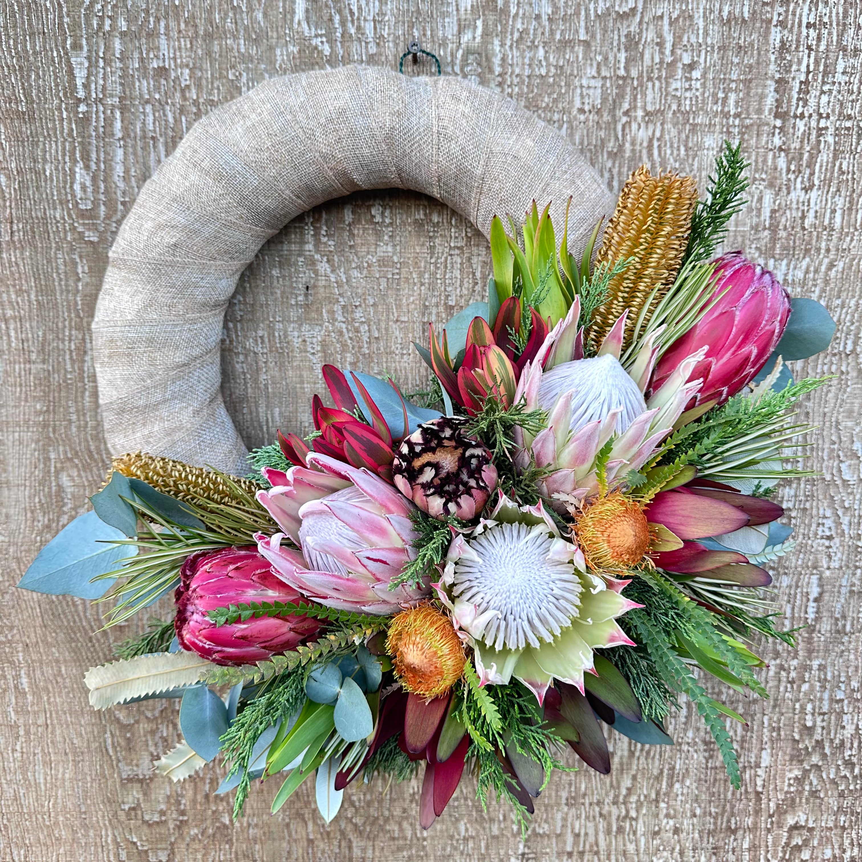 Anuhea Farmhouse Protea Wreath – Anuhea Flowers